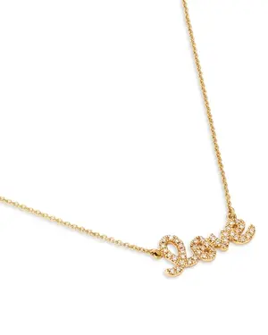 SYDNEY EVAN 14k Yellow Diamond Love Pendant Necklace
