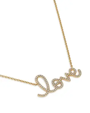 SYDNEY EVAN 14k Yellow Diamond Love Pendant Necklace