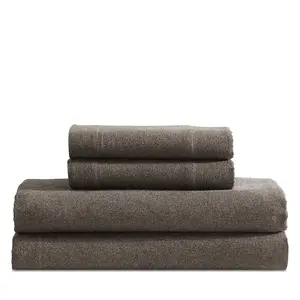 Calvin Klein Melange Flannel 4 Piece Sheet Set, Queen - Chocolate