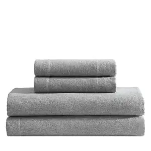 Calvin Klein Melange Flannel 4 Piece Sheet Set, Queen - Silver Grey