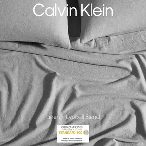 Calvin Klein Melange Flannel 4 Piece Sheet Set, Queen - Silver Grey