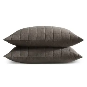 Calvin Klein Melange Flannel Standard Sham, Pair - Chocolate