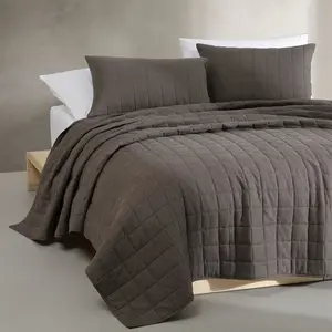 Calvin Klein Melange Flannel Standard Sham, Pair - Chocolate