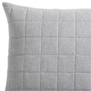 Calvin Klein Melange Flannel King Sham, Pair - Silver Grey