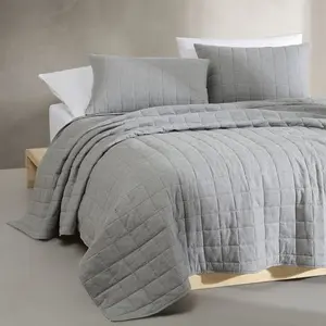 Calvin Klein Melange Flannel King Sham, Pair - Silver Grey