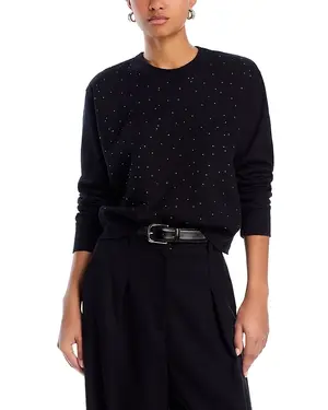 Aqua Crystal Embellished Sweatshirt