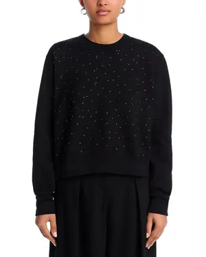 Aqua Crystal Embellished Sweatshirt