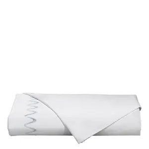 DEA LUXURY LINENS Pelago Embroidery Duvet Cover, Queen - White/ice