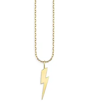 SYDNEY EVAN 14k Yellow Lightning Bolt Pendant Necklace - Gold