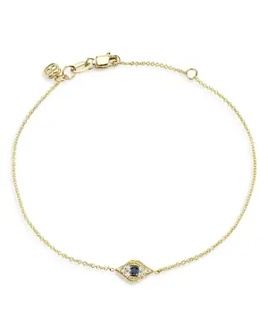 SYDNEY EVAN 14k Yellow Diamond Evil Eye Charm Bracelet - Gold