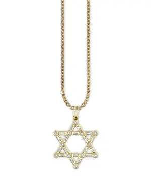 SYDNEY EVAN 14k Yellow Diamond Star Of David Pendant Necklace - Gold
