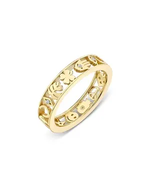 SYDNEY EVAN 14k Yellow Open Icon Diamond Ring - Gold