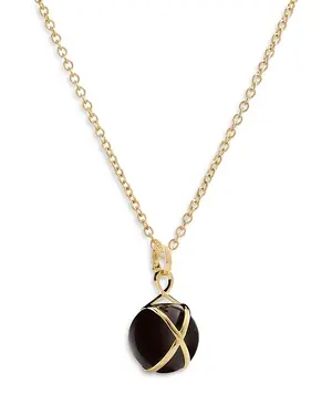 L. KLEIN 18k Yellow Gold Prisma Black Agate Pendant Necklace - Black/gold
