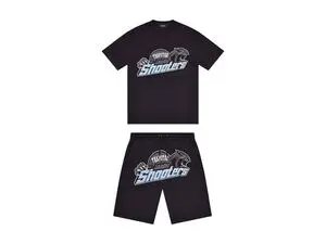 Trapstar Shooters Short Set - Black/blue