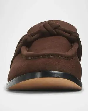 Bottega Veneta Astaire Suede Knot Loafers - Bark