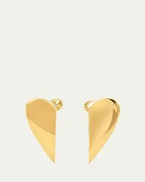 Alaïa Half Heart-shaped Stud Earrings - Argent
