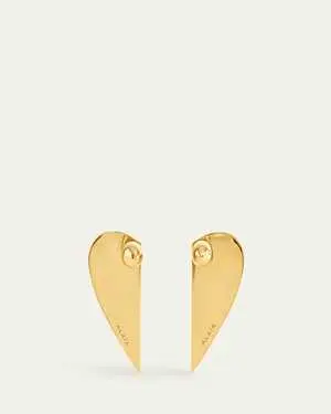 Alaïa Half Heart-shaped Stud Earrings - Argent