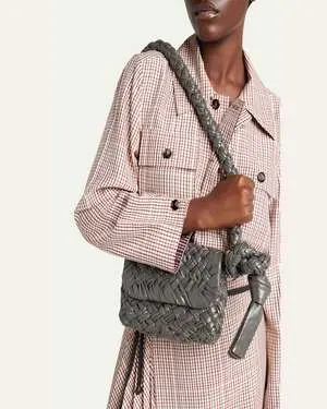 Bottega Veneta Small Kalimero Leather Shoulder Bag - Black