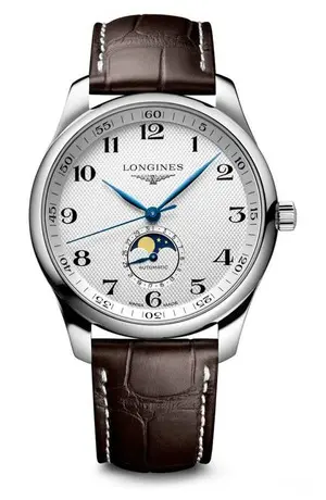 LONGINES Master Collection Moonphase Automatic Strap Watch - White