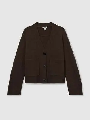 REISS Rosie Wool-cashmere Patch-pocket Cardigan