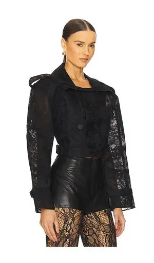 YUHAN WANG Chantilly Lace Biker Jacket