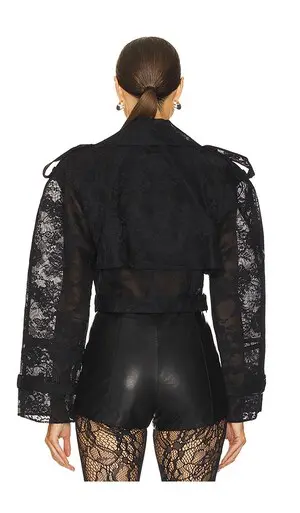 YUHAN WANG Chantilly Lace Biker Jacket