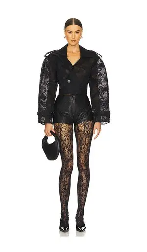 YUHAN WANG Chantilly Lace Biker Jacket