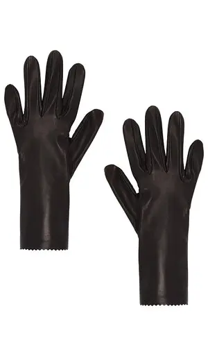 MANOKHI Short Leather Gloves - Brown