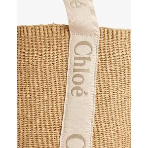 Chloé Large Woody Paper Tote Bag - Blushy Beige