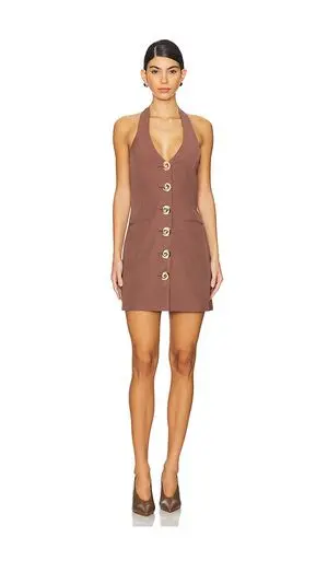 THE WOLF GANG Irida Vest Dress - Chocolate