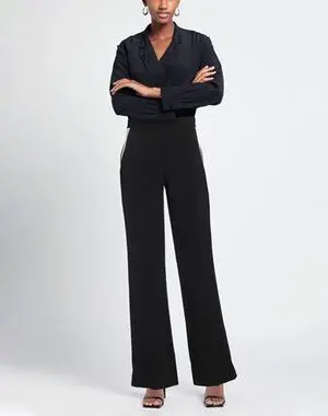 Pinko Wide-leg Crepe Pants - Black