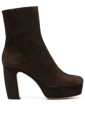 Miu Miu 95mm Suede Ankle Boots