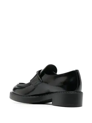 Prada Chocolate Logo Plaque 40mm Loafers