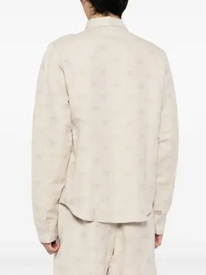 Off-White Logo-jacquard Cotton-linen Shirt