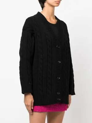 Prada V-neck Cable-knit Cardigan