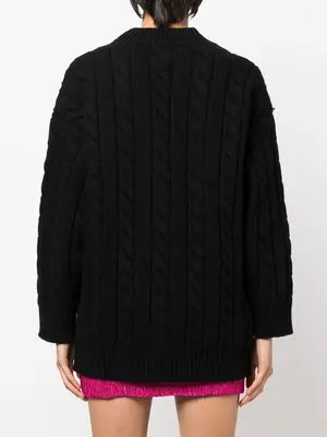 Prada V-neck Cable-knit Cardigan