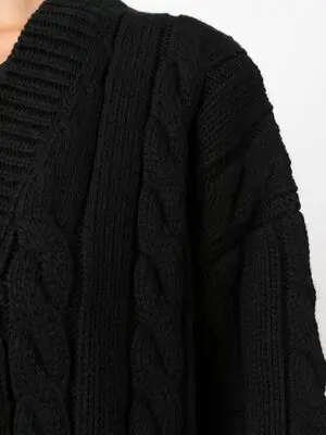 Prada V-neck Cable-knit Cardigan