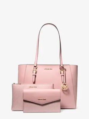 Michael Kors Charlotte Large Saffiano Leather 3-in-1 Tote Bag - Pink