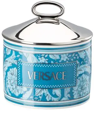 Versace Barocco Logo-print Candle - Blue