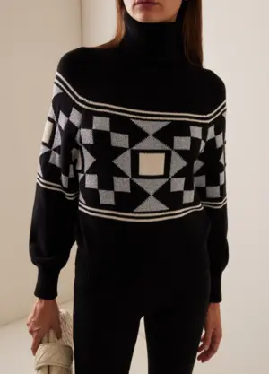 HIGH SPORT Lara Fair Isle Cotton-blend Turtleneck Sweater