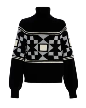 HIGH SPORT Lara Fair Isle Cotton-Blend Turtleneck Sweater