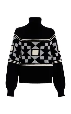 HIGH SPORT Lara Fair Isle Cotton-Blend Turtleneck Sweater