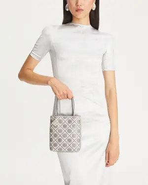 Tory Burch T Monogram Crossbody Tote - Gray