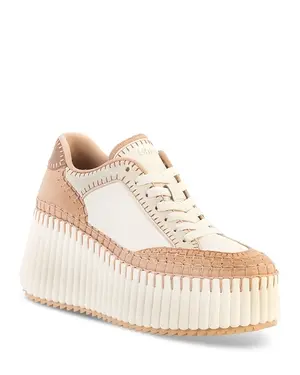 Chloé Nama Stitch Sneakers - Soft Powder