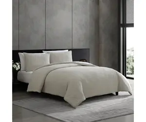 Vera Wang Puckered Textured 3 Piece Comforter Set - Silver Leaf