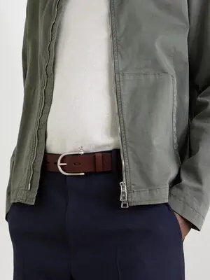 BLEU DE CHAUFFE 3.5cm Manille Leather Belt - Brown