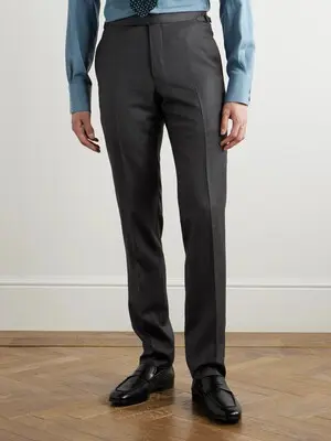 TOM FORD O'connor Birdseye Textured-wool Suit Trousers