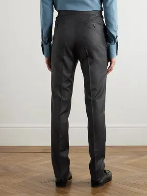 TOM FORD O'connor Birdseye Textured-wool Suit Trousers