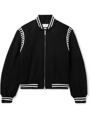 Alexander McQueen Embroidered Wool Bomber Jacket