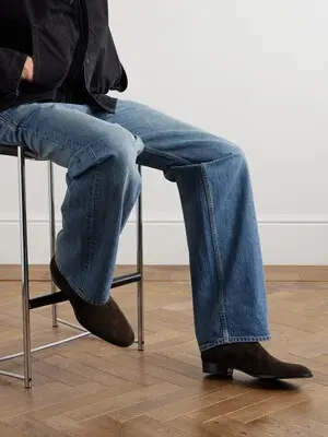 Saint Laurent Wyatt Suede Chelsea Boots - Brown